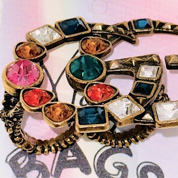 Gucci | Jewelry | Gucci Gemstone Gg Logo Double Ring | Poshmark